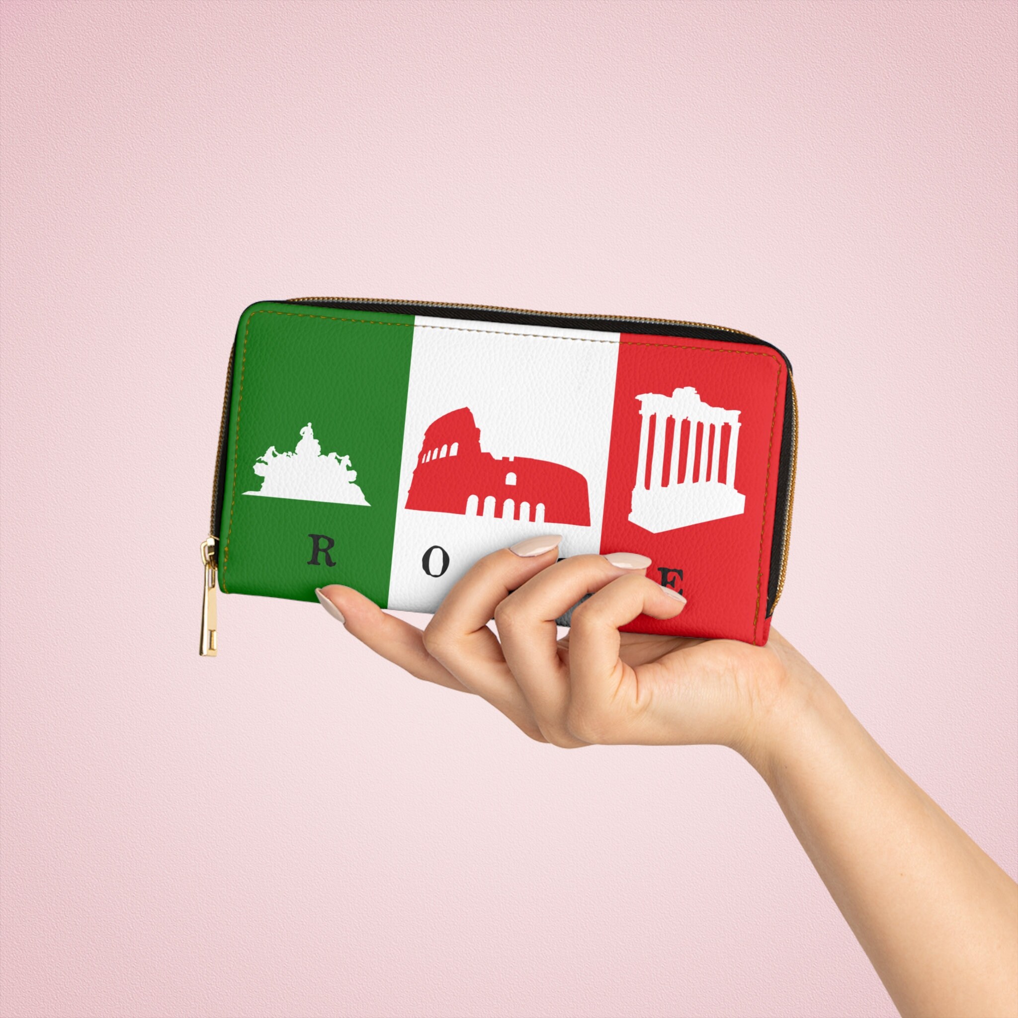 Rome Zipper Wallet, World Traveler Wallet, Italy Inspired Purse - Etsy
