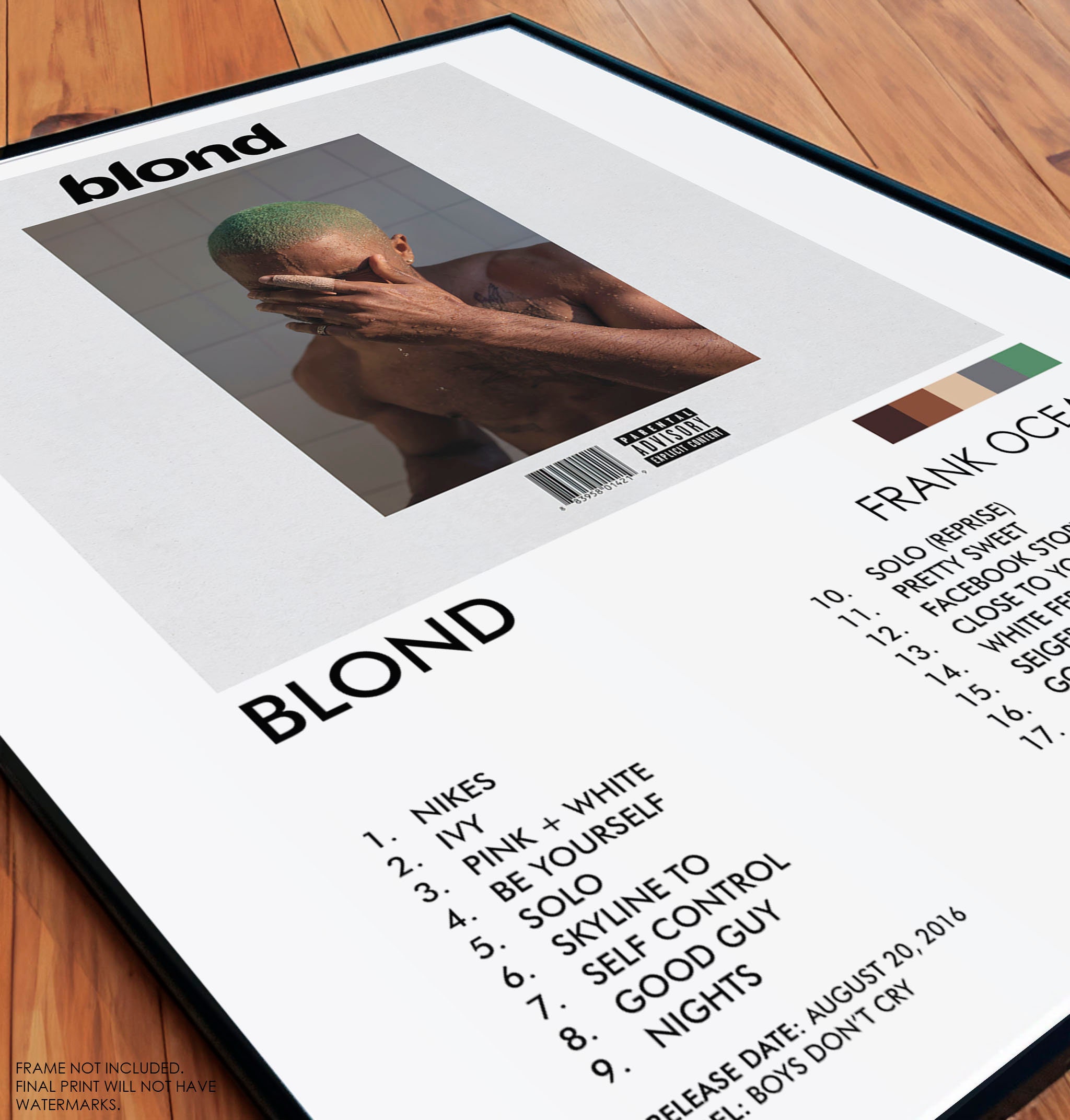 Frank Ocean Album Poster Blond Poster Print, Premium Print Poster ...