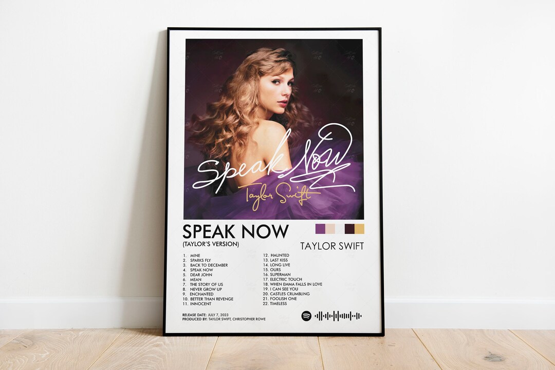 Speak Now Poster, Speak Now Taylor's Version Print, Swiftie Poster Gift ...