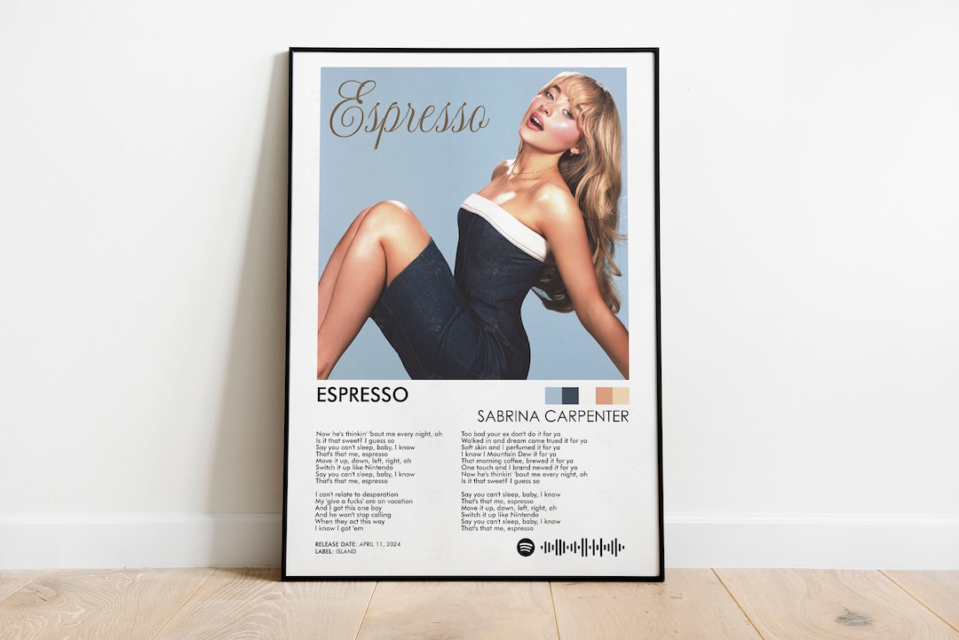 Sabrina Carpenter Espresso Poster Print, Sabrina Carpenter Album Poster ...