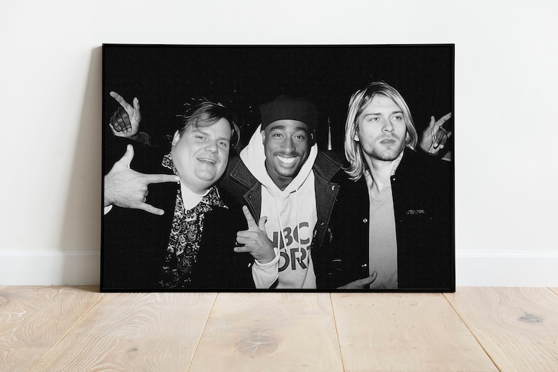 Kurt Cobain Tupac Chris Farley Poster, Vintage 90's Poster Gone but Not ...