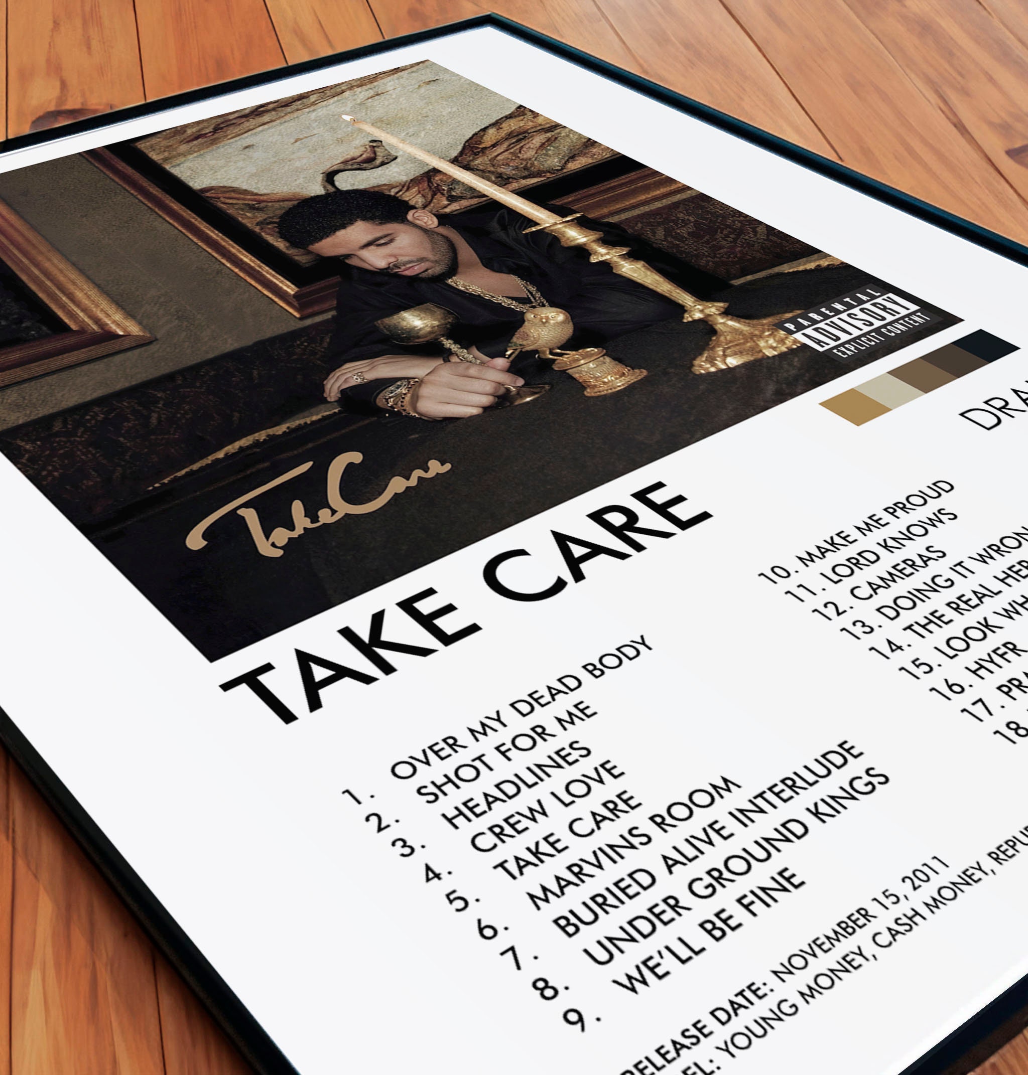 Drake Poster Take Care Poster, Drake Take Care Album Poster, Drake ...