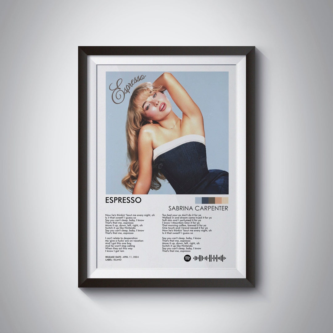 Sabrina Carpenter Espresso Poster Print, Sarbina Carpenter Album Poster ...