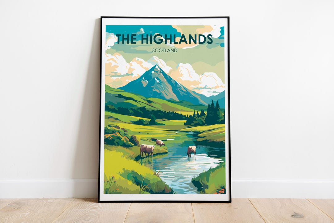 Scottish Highlands Poster, Scottish Highlands Travel Print, Scotland ...