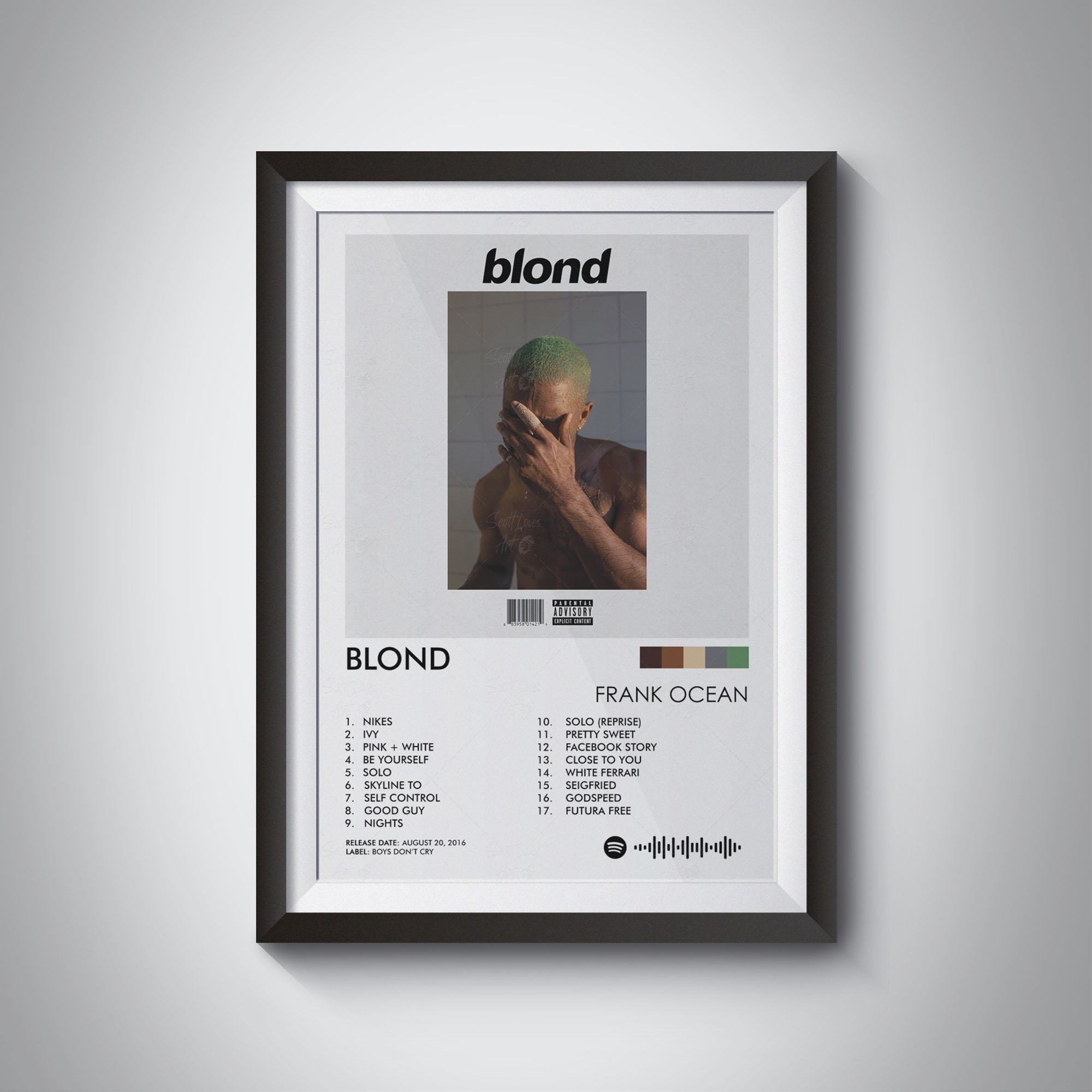 Frank Ocean Album Poster Blond Poster Print, Premium Print Poster ...