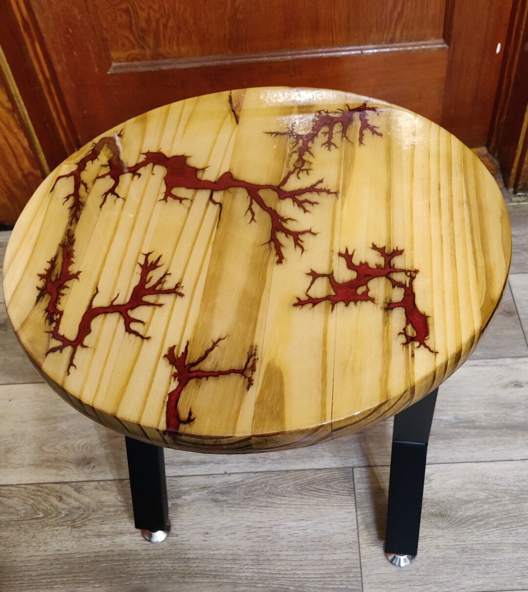 Fractal Wood Burnt Epoxy Table - Etsy