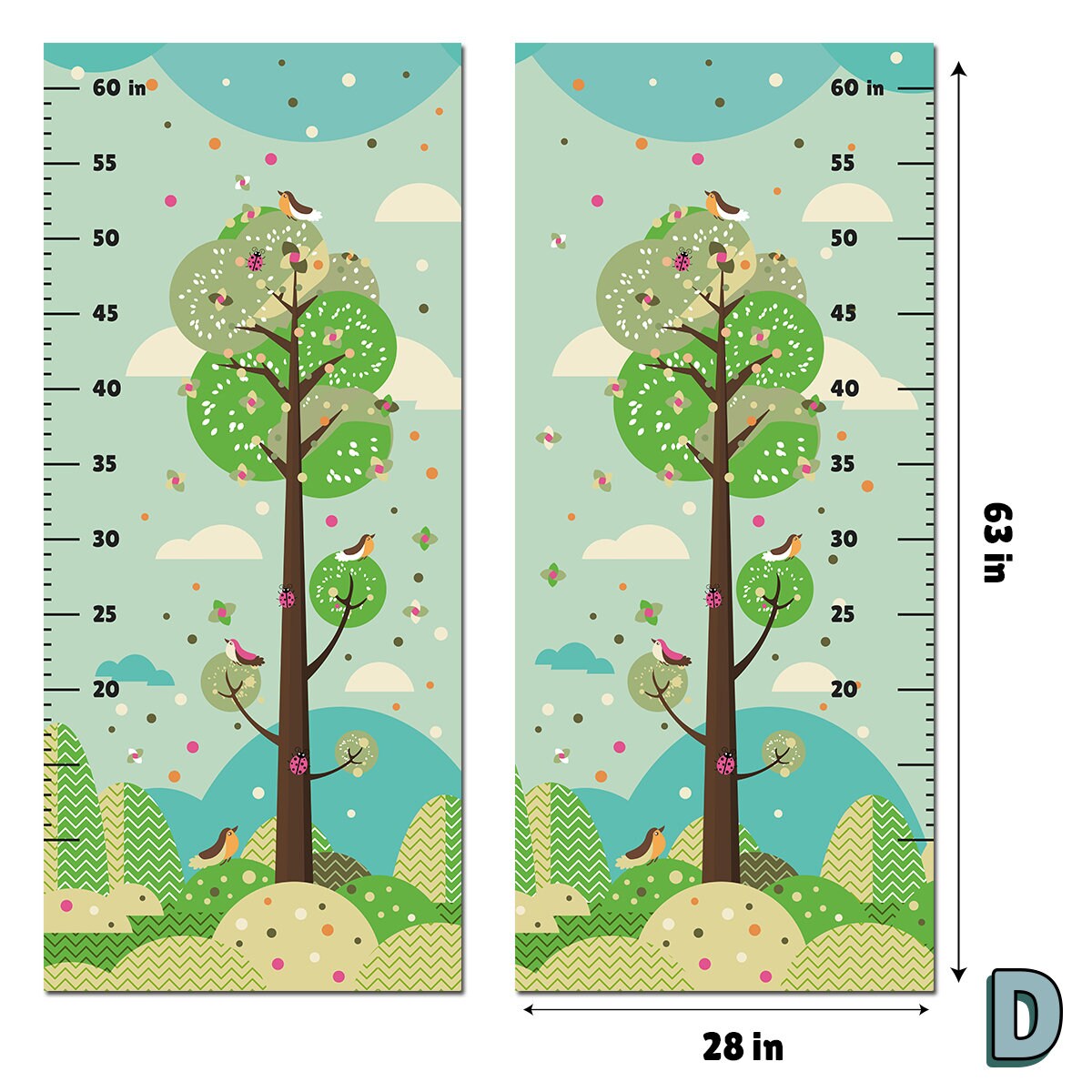 Growth Chart for Kids Pack, Canvas Ruler, Personalized Baby Gift ...