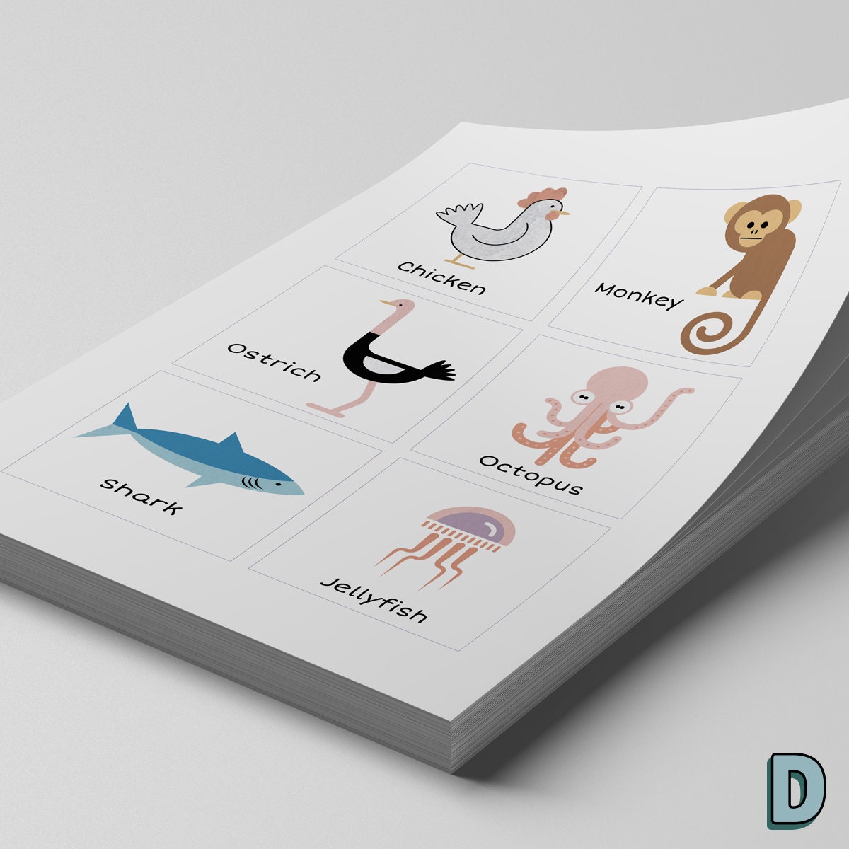 92 Montessori Flash Cards Printable Set: ABC, Animals, Fruits, Colors ...