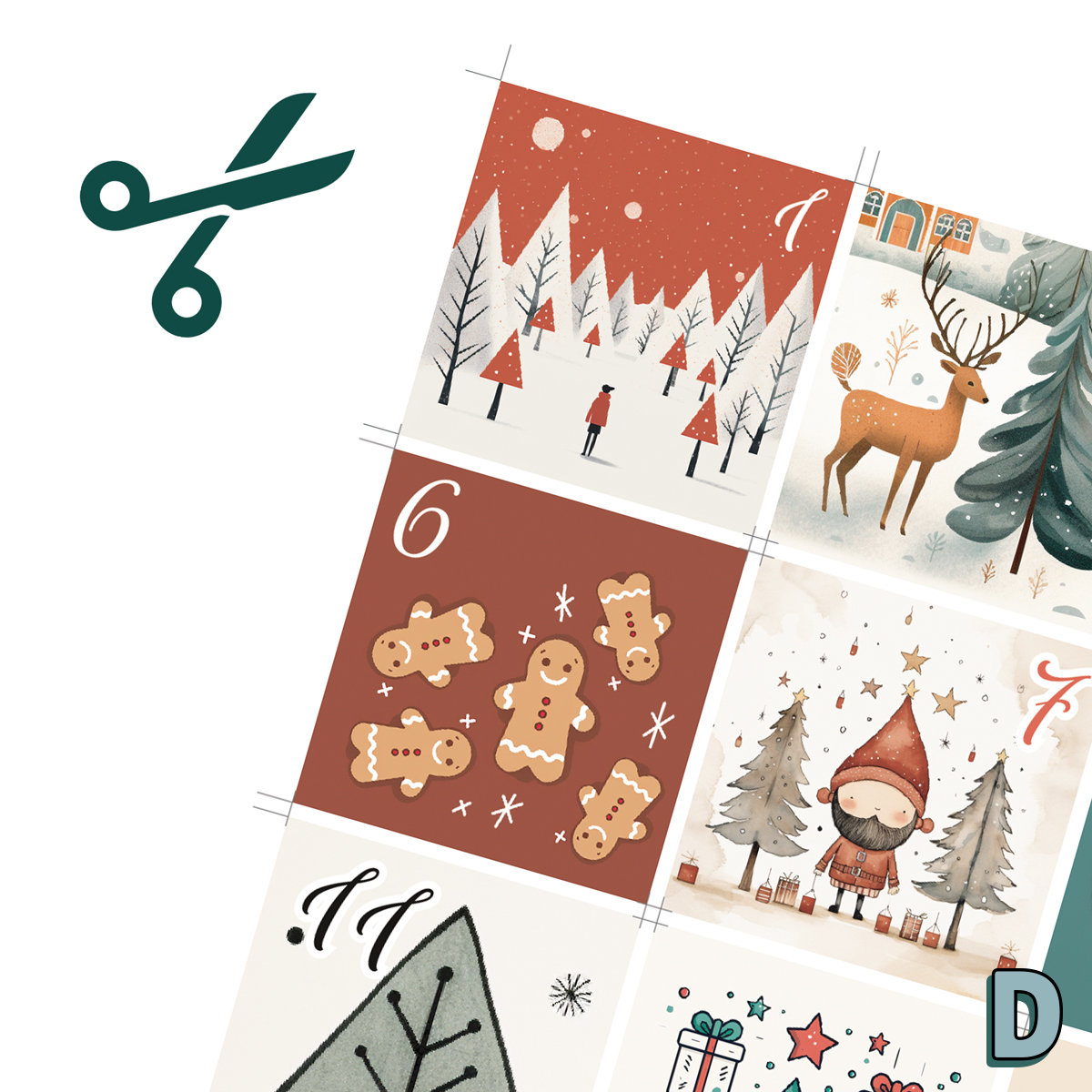 Advent Calendar Printable, Kids Advent Calendar Printable, Christmas ...