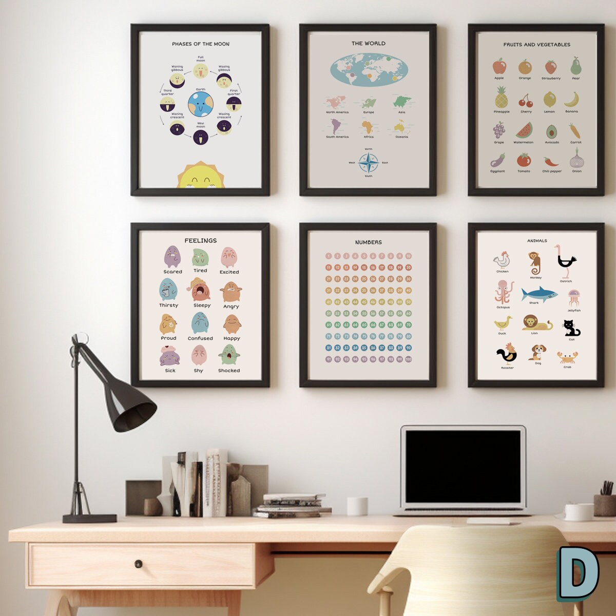 Montessori Posters Printable Handmade Set of 15 Alphabet ABC - Etsy