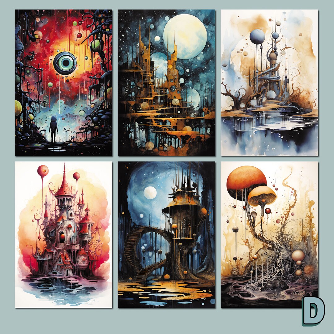 6 Sci-fi Space Adventure Art Prints Cosmic and Galactic Landscapes for ...