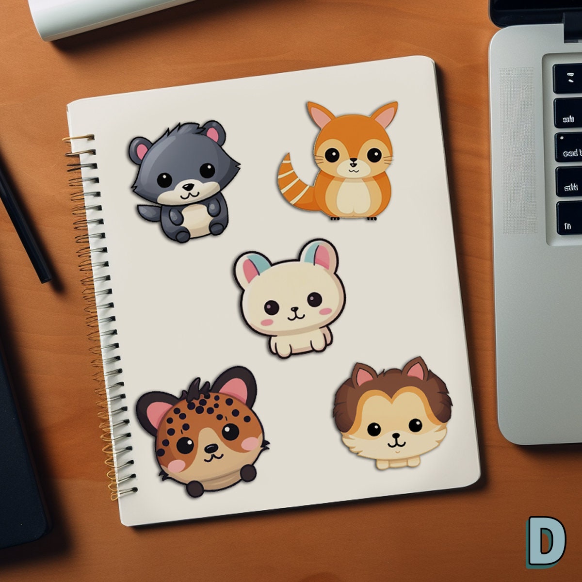 Printable Animal Stickers: 30 Cute Decals for DIY Crafts Set - Etsy