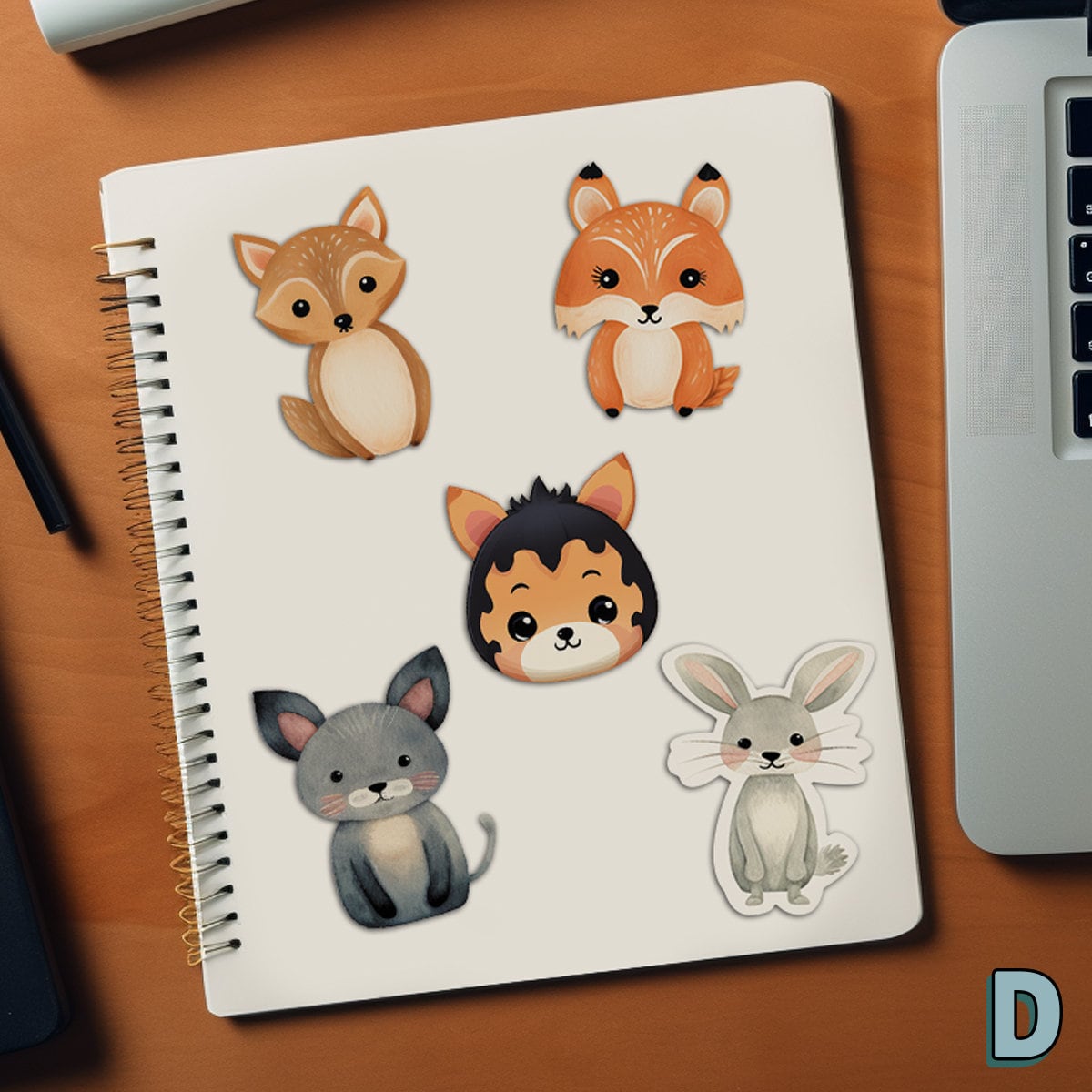 Printable Animal Stickers: 30 Cute Decals for DIY Crafts Set - Etsy