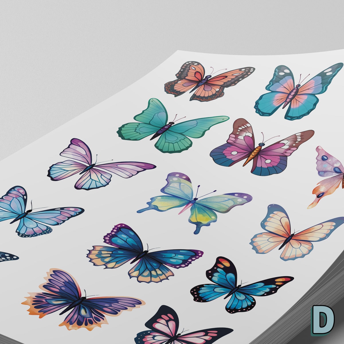 30 Vivid Butterfly Stickers: Printable Stickers Whatsapp - Etsy
