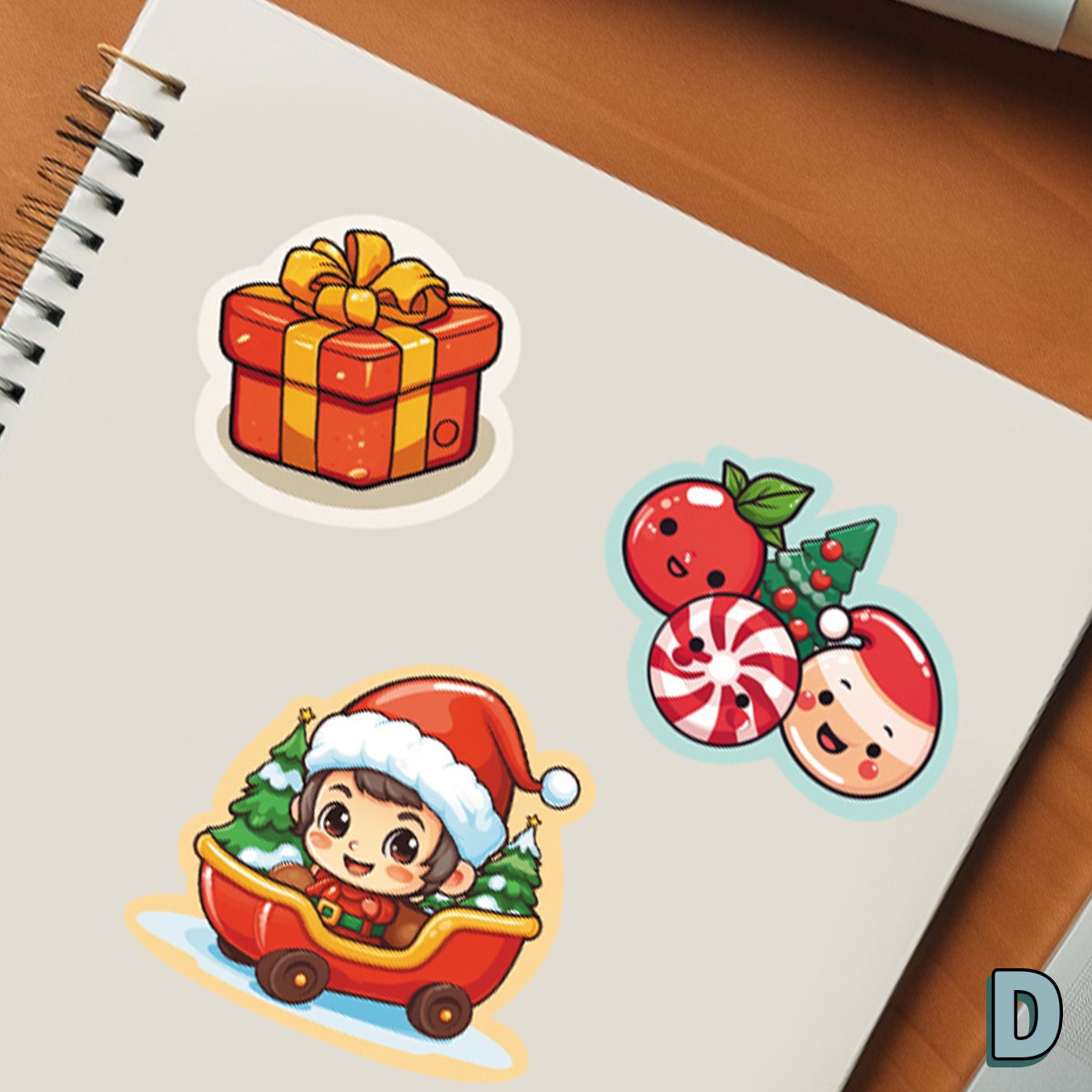 40 Pack PRINTABLE Christmas Sticker Sheet, Christmas Sticker Bundle ...