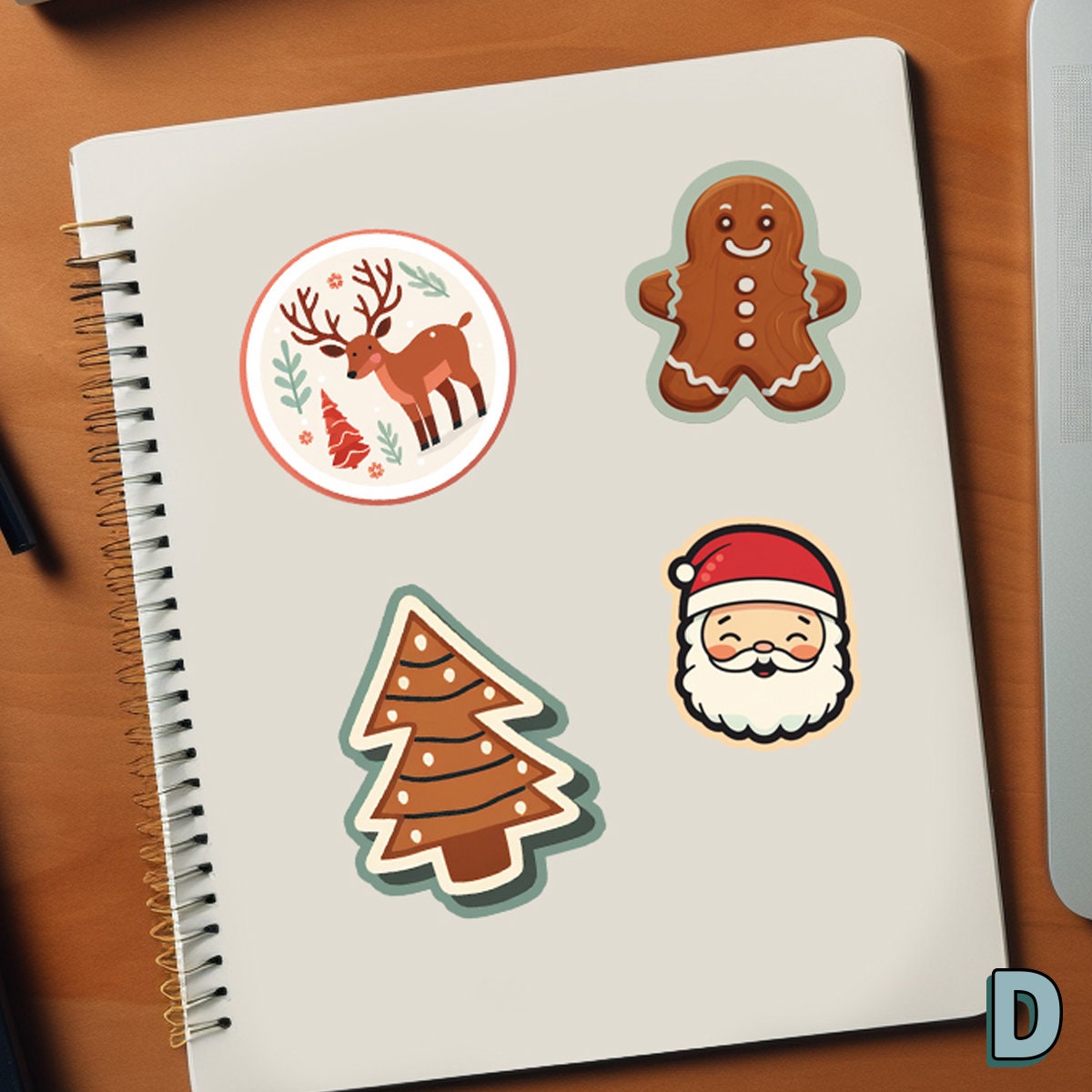 40 Pack PRINTABLE Christmas Sticker Sheet, Christmas Sticker Bundle ...