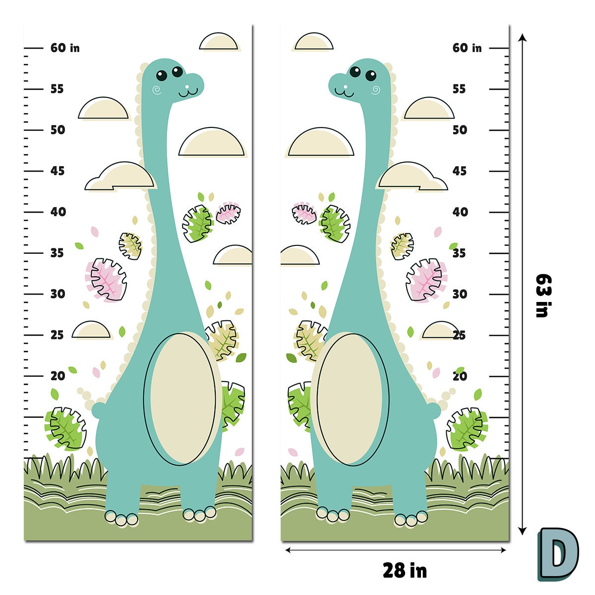 Growth Chart for Kids Pack, Canvas Ruler, Personalized Baby Gift ...