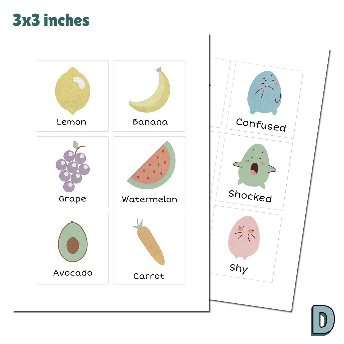 92 Montessori Flash Cards Printable Set: ABC, Animals, Fruits, Colors ...