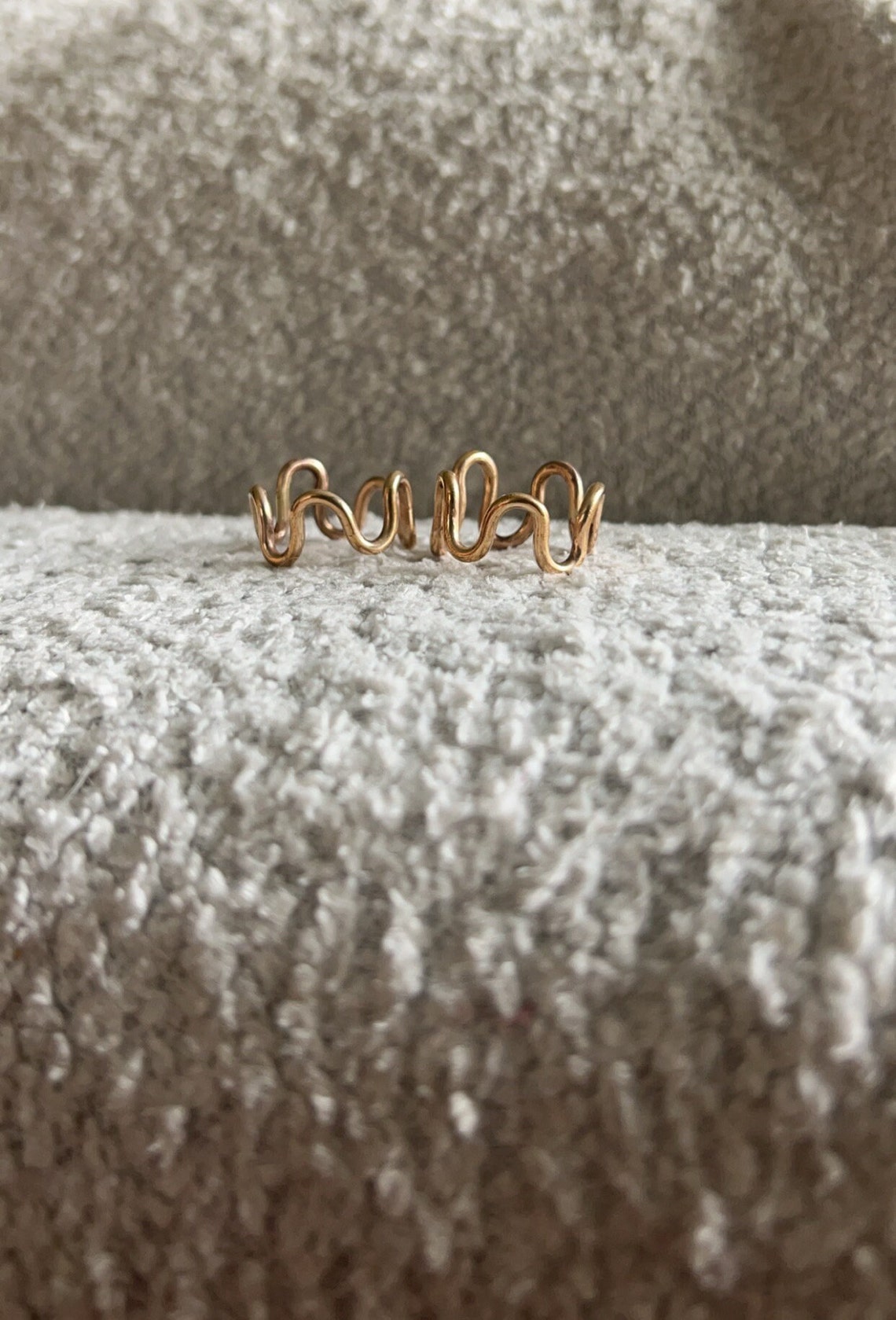 Thick Squiggle Ring (14k Gold Fill or 925 Silver) - Etsy