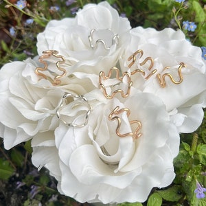 Thick Squiggle Ring (14k Gold Fill or 925 Silver) - Etsy