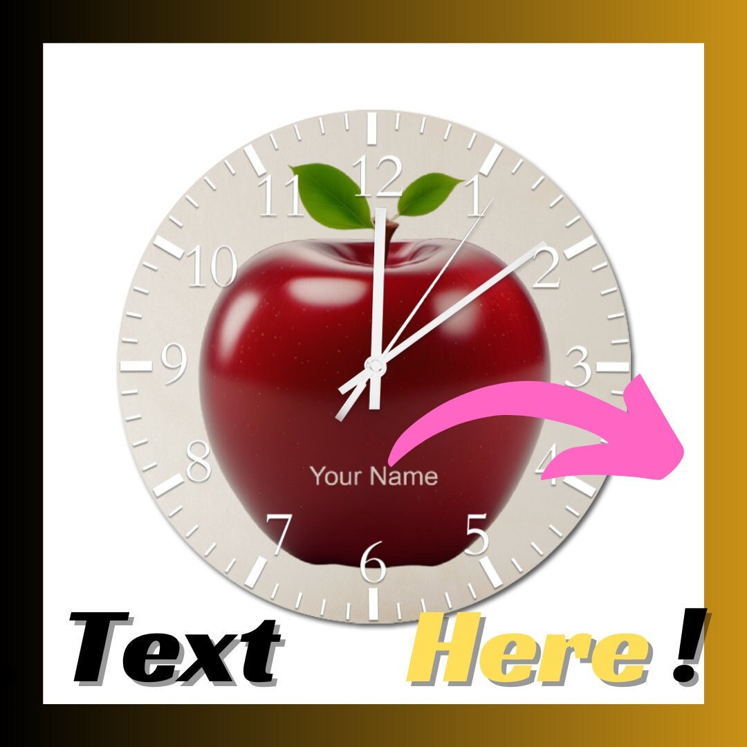 Red Fruit Wall Clock Modern Clock Wall Clock Kitchen Wall Clock RED ...