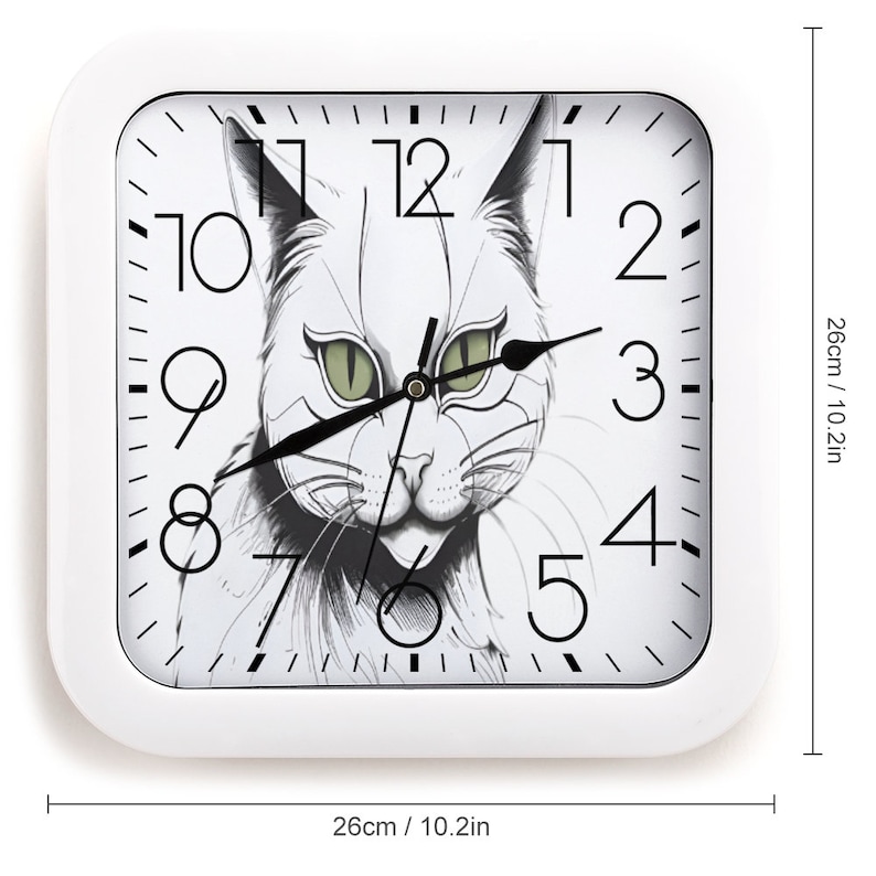Modern Cat Wall Clock Cat Wall Clock Retro Clock Wall Clock Cat Clock ...