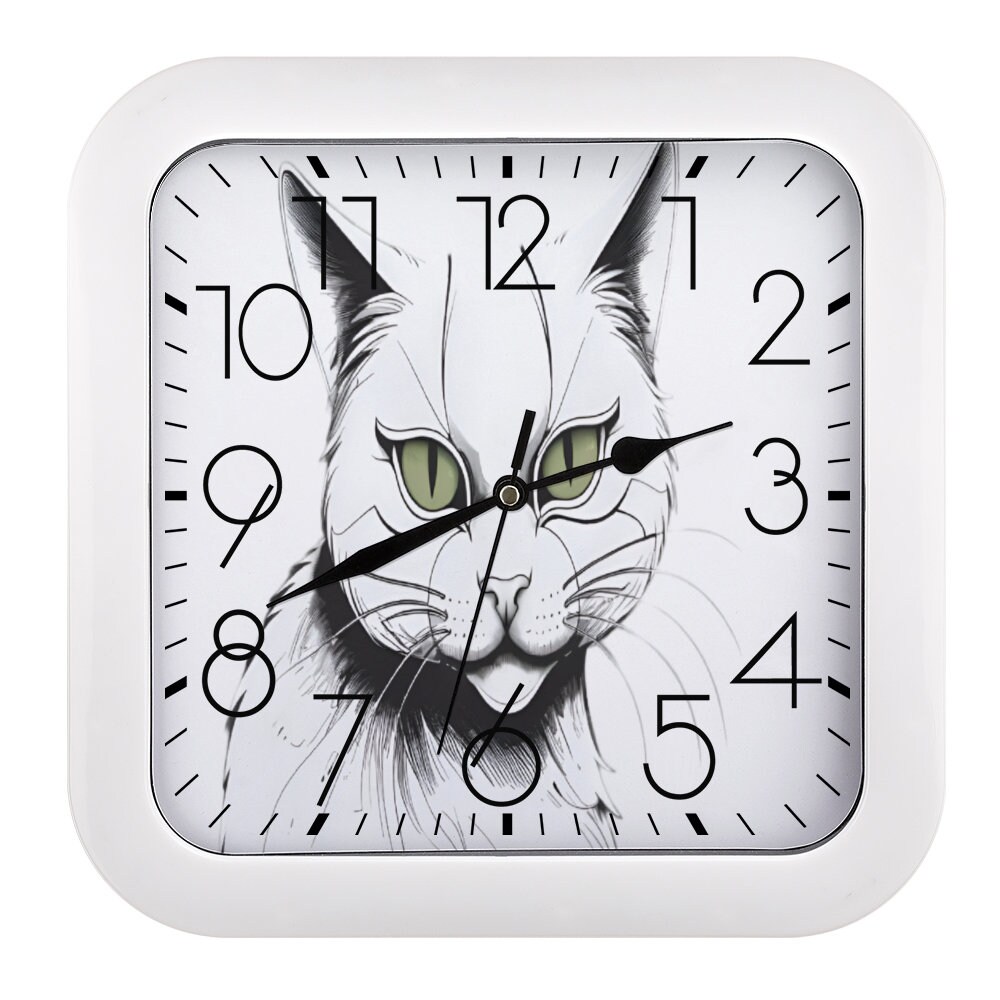 Modern Cat Wall Clock Cat Wall Clock Retro Clock Wall Clock Cat Clock ...