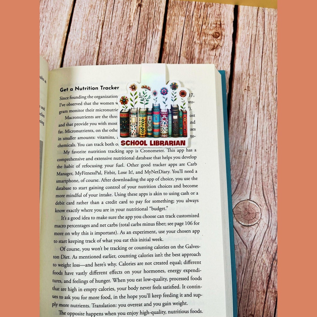 Custom School Librarian Magnetic Bookmark: Floral Books Design - Etsy