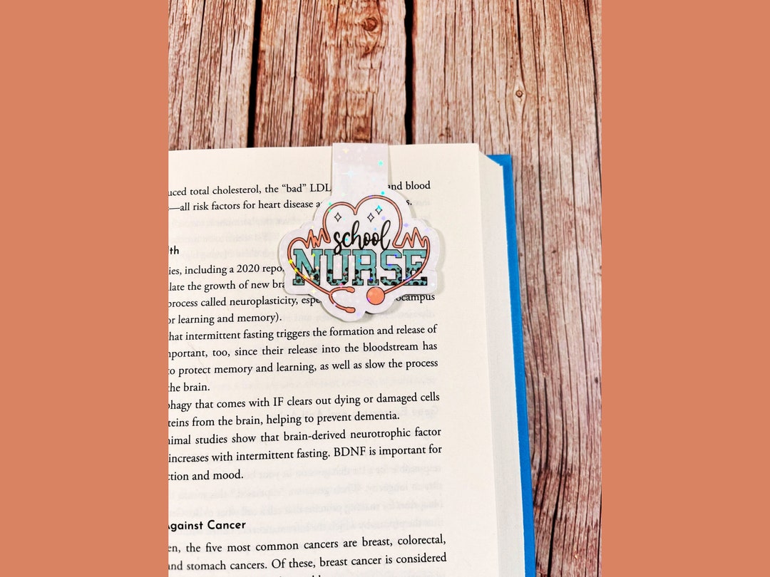 Personalized School Nurse Magnetic Bookmark - Custom Book Lover Gift ...