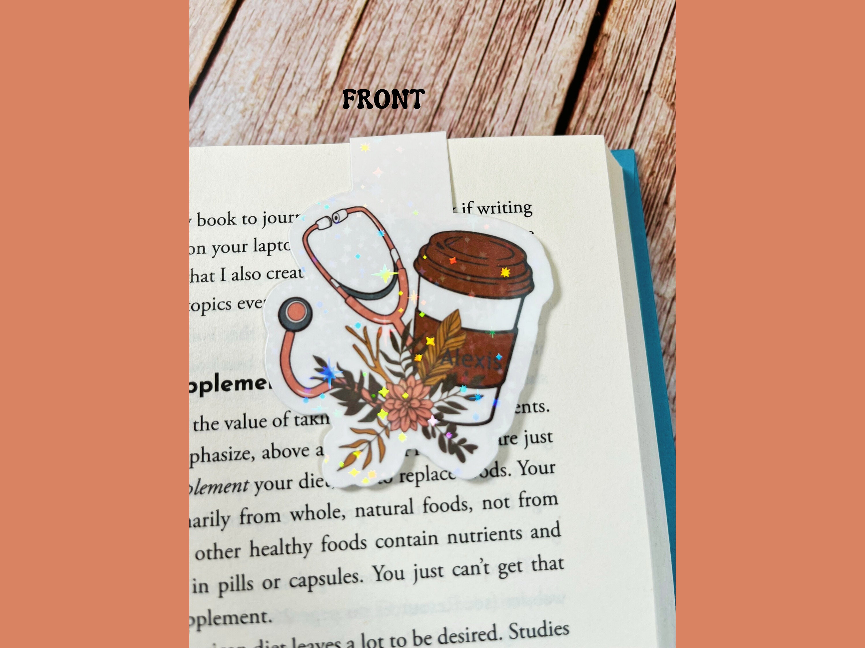 Custom Nurse Magnetic Bookmark With Coffee Motif, Medical Profession ...