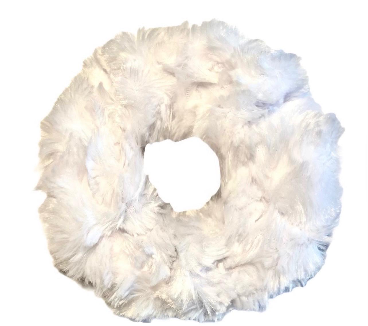Tied Together Plush Faux Fur White Scrunchie - Etsy