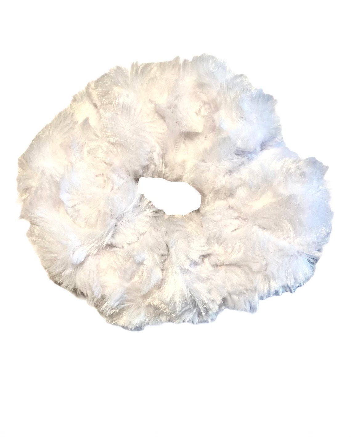 Tied Together Plush Faux Fur White Scrunchie - Etsy