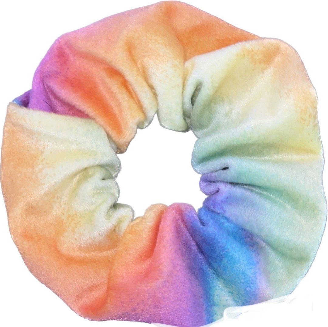 Tied Together Rainbow Fuzzy Tye Dye Scrunchie - Etsy