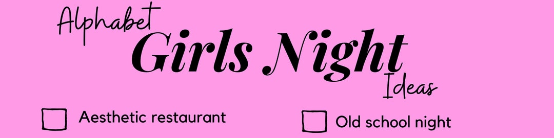 Alphabet Girls Night Ideas - Etsy
