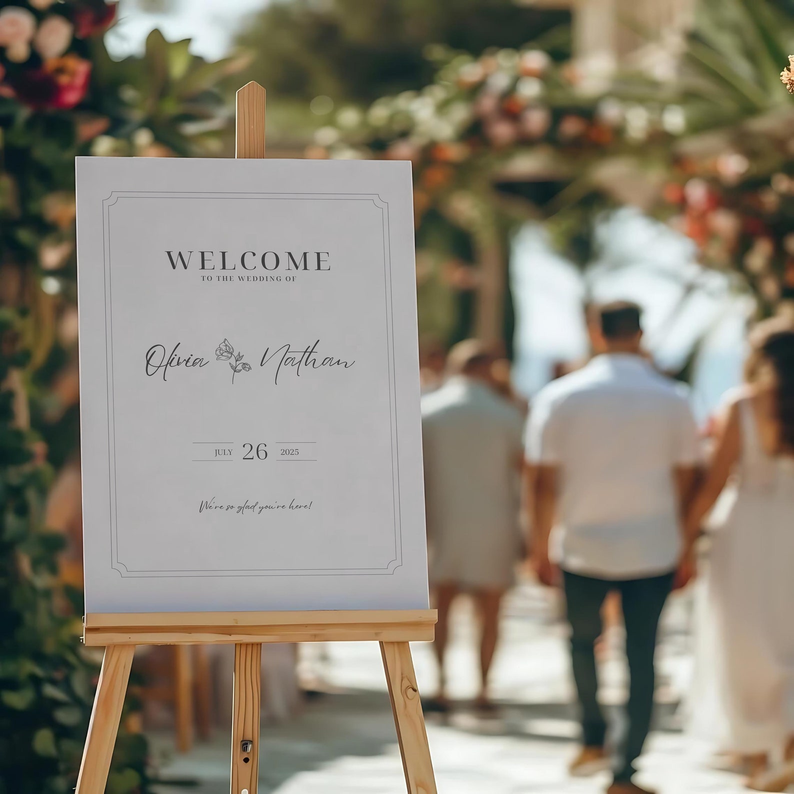Editable Modern Wedding Welcome Sign Template, Minimal Welcome Sign ...