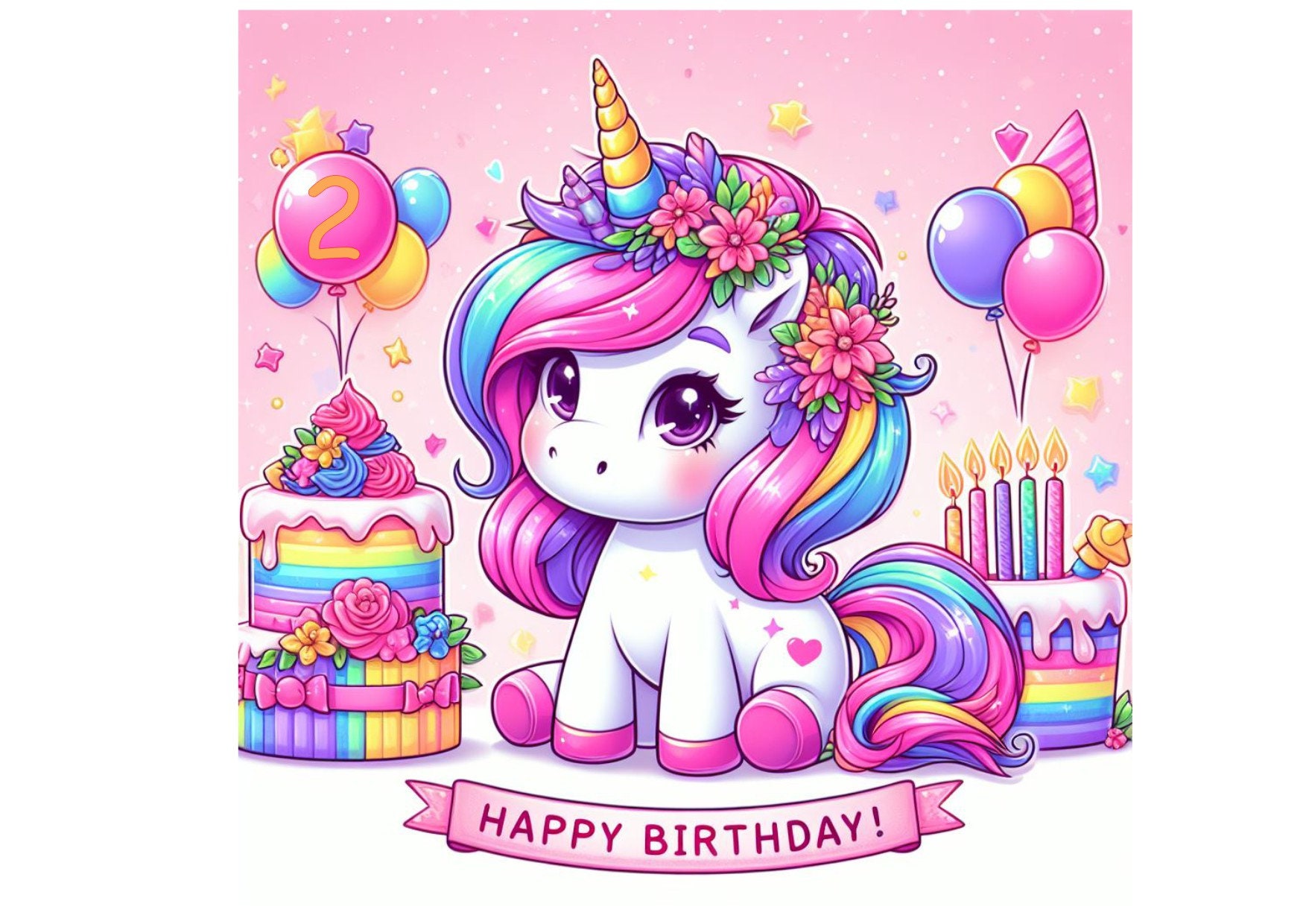 Unicorn Birthday Card Bundle Ages 1 to 10 - Etsy
