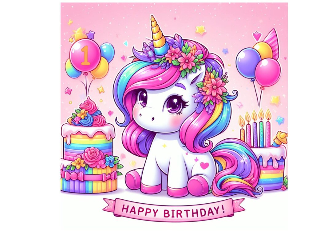 Unicorn Birthday Card Bundle Ages 1 to 10 - Etsy