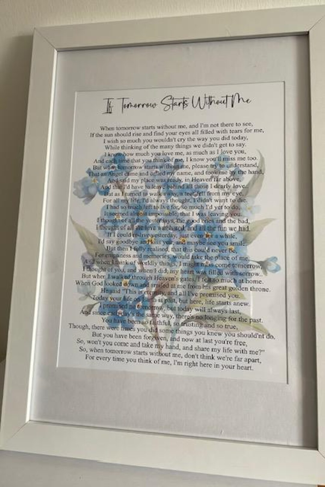 If Tomorrow Starts Without Me Poem With Forget Me Nots - Etsy