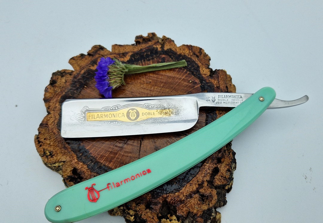 Razor FILARMONICA 14 DOUBLE TEMPLE Jose Momserrat Pou Straight Razor ⁕R ...