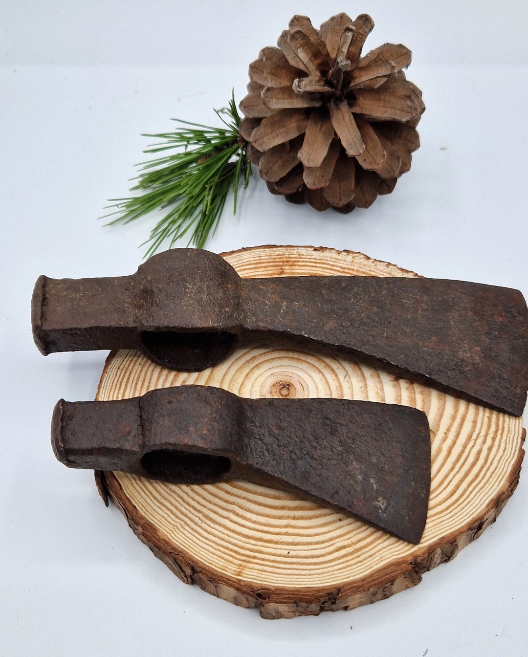 Antique Spanish Hand Forged Axes – 19th Century Rustic Blacksmith Tools ...
