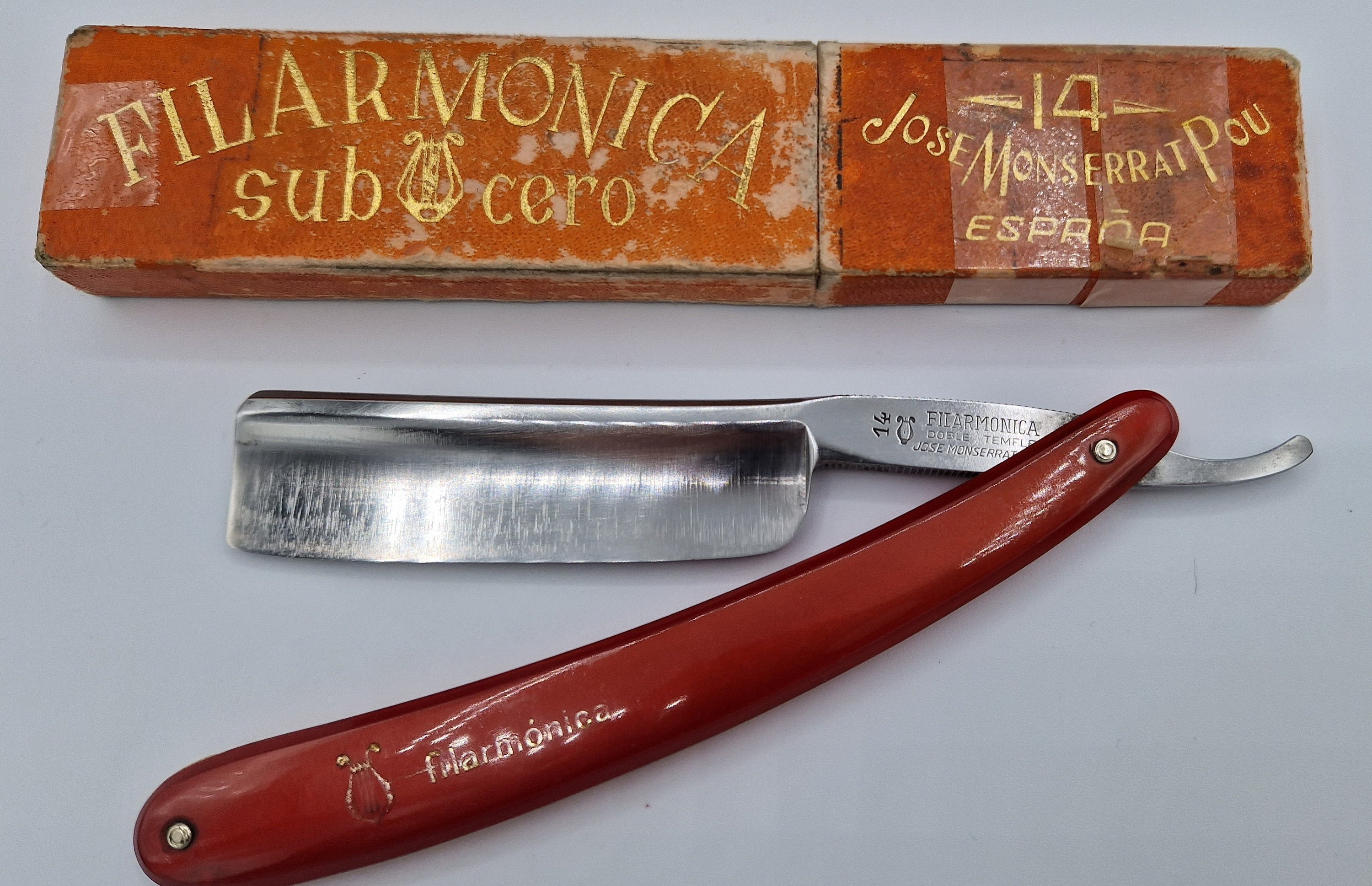 Razor FILARMONICA 14 DOUBLE TEMPLE Jose Monserrat Pou Straight - Etsy