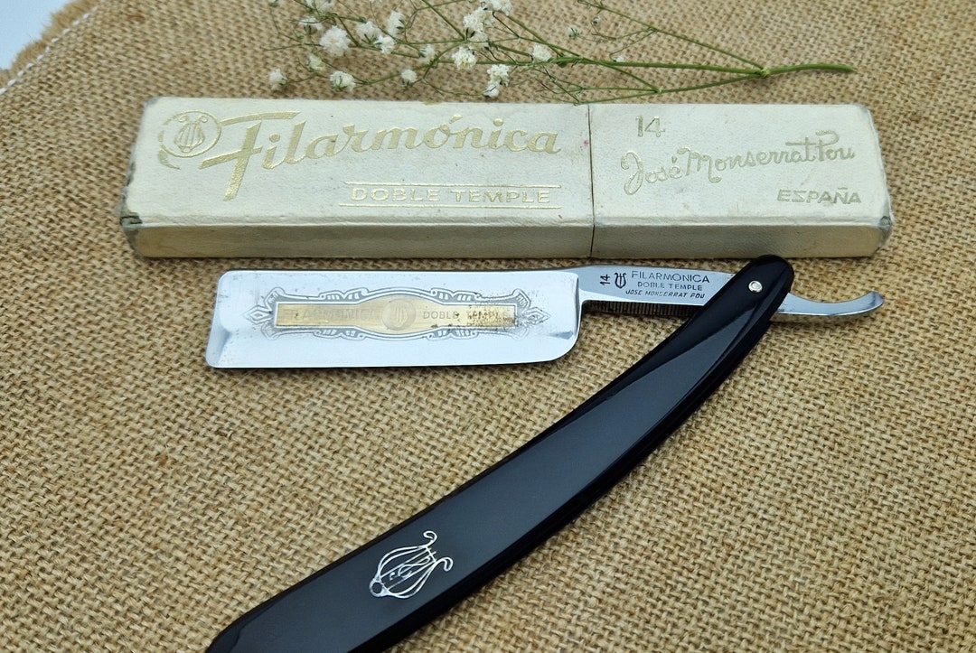 Straight Razor FILARMONICA 14 DOUBLE TEMPLE Jose Momserrat Pou Spain R ...