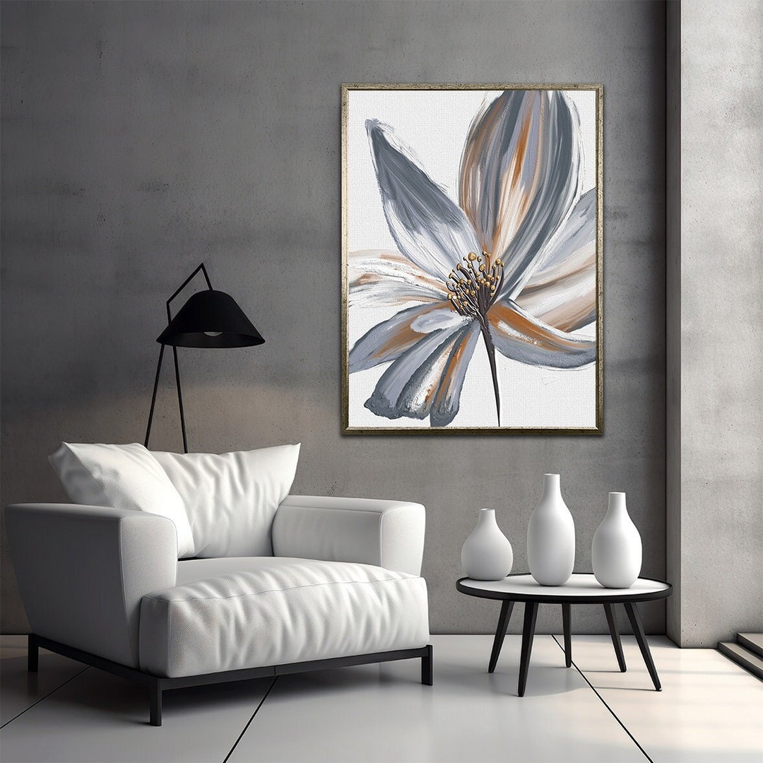 Floral Canvas Print Flower Wall Art Botanic Painting Plant - Etsy