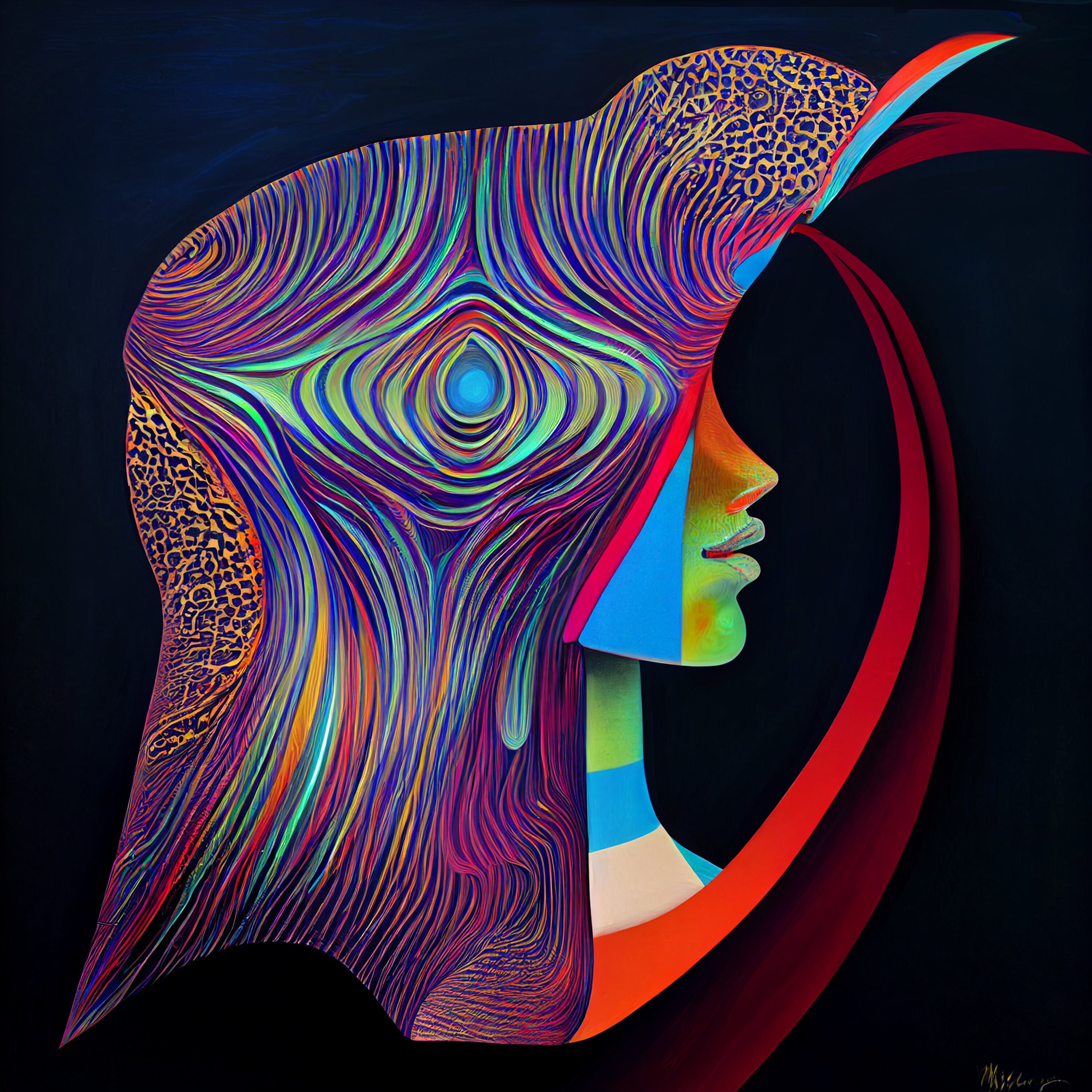 Neurographic Picture, Hypnotizing Painting, Symbolic Wall Art, Mystical Poster - Etsy