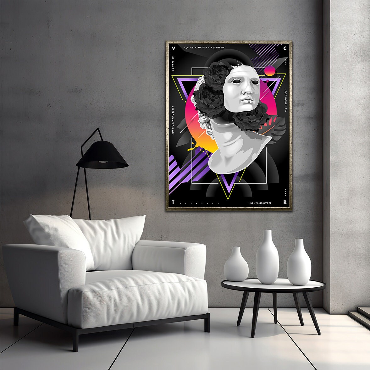 Brutus Statue Poster Unveiled Mask Canvas White Bust - Etsy