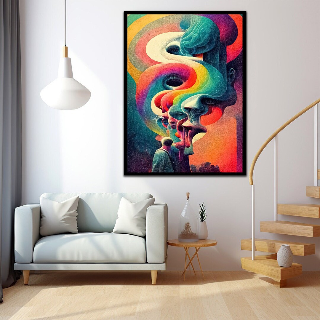 Hallucination Poster, Psychedelic Painting, Emotions Illustration ...