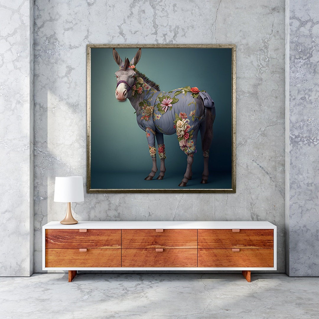 Fancy Donkey Canvas Painting Donkey Wall Art Dressed Donkey - Etsy