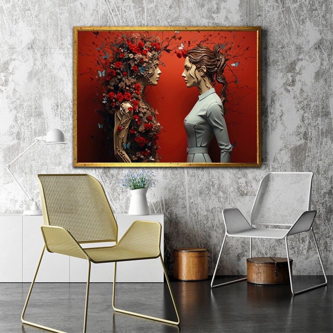 Lovers Canvas Print Romantic Wall Art Sentimental Painting - Etsy