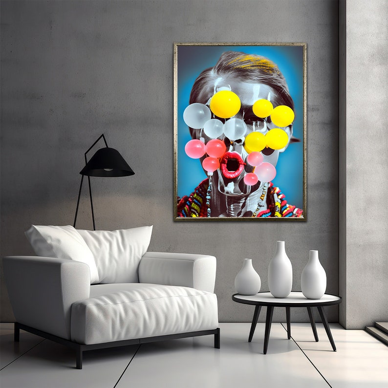 Colorful Art Work, Vibrant Colorful Wall Art, Faceless Portrait, Geek ...