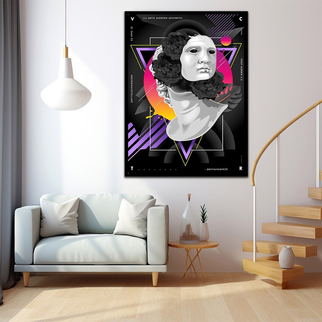 Brutus Statue Poster Unveiled Mask Canvas White Bust - Etsy